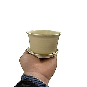 AQSXO 4 inch Planter Nursery Pots, Plastic Planters Pots for Plants Flower Transplanting with Drainage Holes and Saucers, 4 Colors 8 Pieces.