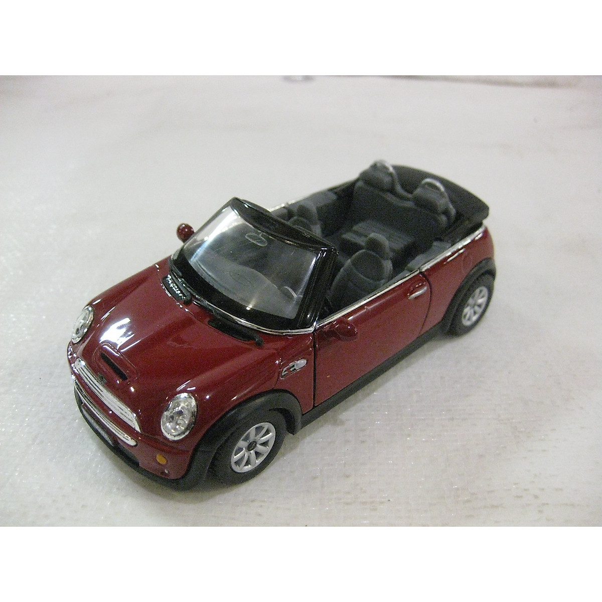 Mini Cooper S Convertible In Maroon Diecast 1:28 Scale By Kinsmart