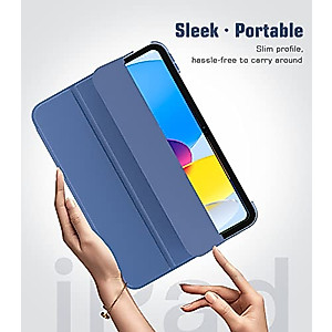 TiMOVO Case for iPad 10th Generation Case 2022, Slim Stand Cover for iPad 10th Gen 10.9 inch, Support Touch ID, Auto Wake/Sleep Smart Shell with Translucent Back, fit iPad 10 Case, Abyss Blue