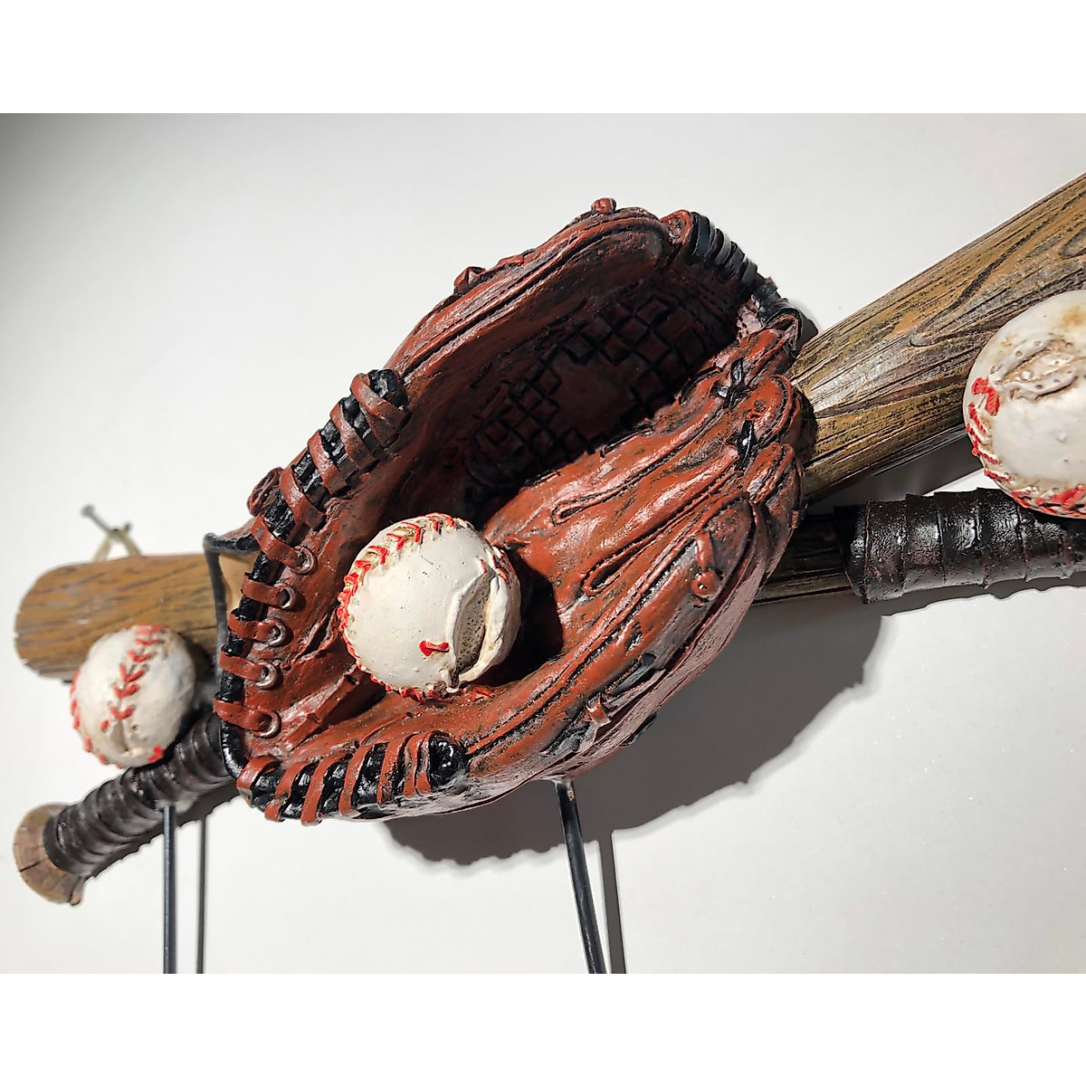 RYAONFKY Baseball Coat Rack Wall Mount with 3 Wall Hooks, Baseball Glove Wall Decor for Boys Room,Entryway,Cloakroom