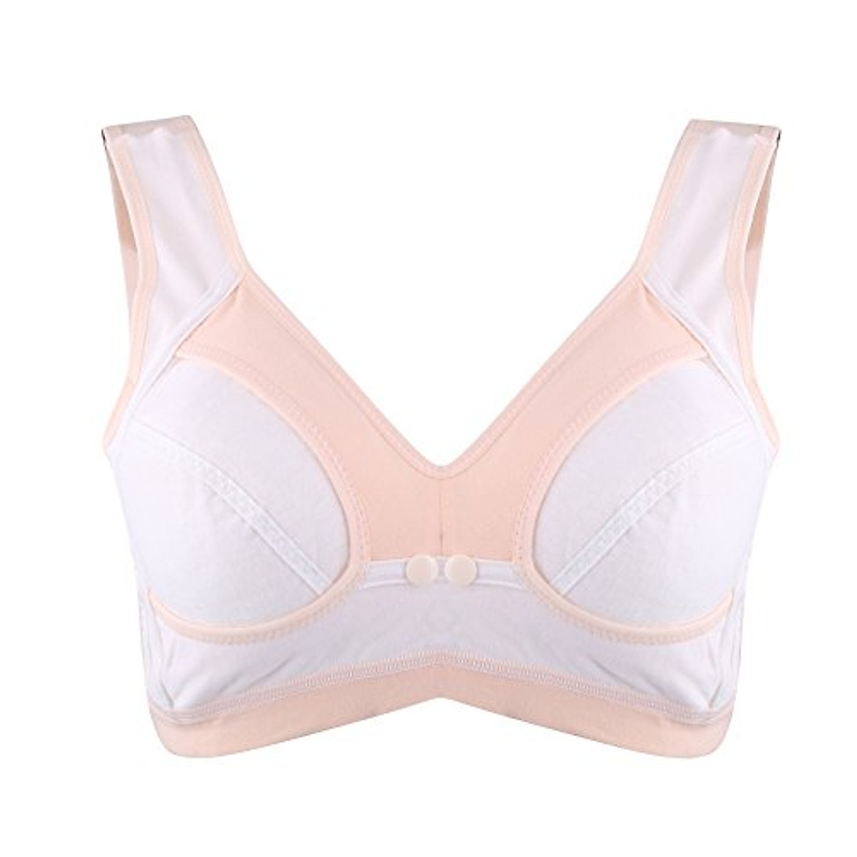 AYNEFY Nursing Bra Lightly Padded Cotton Nursing Breast Feeding Prevent Sagging Pregnant(M(34=75)-Beige)