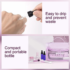 Kesell 5ml Small Dropper Bottles Empty Essential Oil Glass Bottle Lotion Perfume Sample Vials with Glass Eye Dropper, Pack of 20