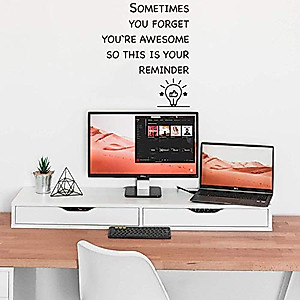 Finduat Inspirational Wall Decals Stickers - Sometime You Forget You’re Awesome, So This is Your Reminder. Vinyl Motivational Quotes Decal for Home Bedroom Living Room Decor Office Kids Room