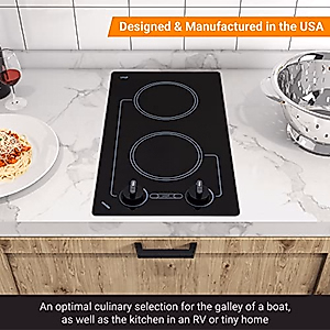 Kenyon B41601 6-1/2-Inch Caribbean 2-Burner Cooktop with Analog Control UL, 120-volt, Black