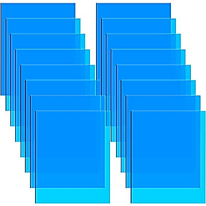 14 Pieces Colored, Gel Filter Correction Transparency Reading Color Film Lighting Filter Correction Plastic Sheet, 10.6 x 8.2 Inch (Blue)