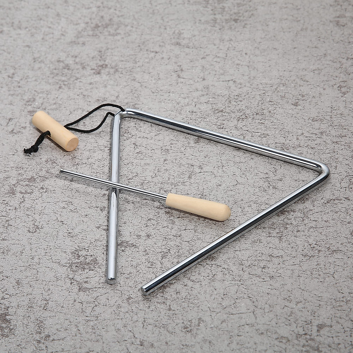 8 Inch Musical Triangle Instrument, Steel Triangle Percussion Bell With Striker