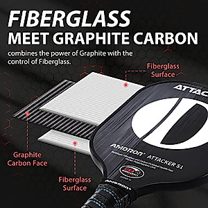 Pickleball Paddles, Pickleball Set, USAPA Approved Multilayer Fiberglass and Carbon Face, 25% Thicker Polypropylene Core Pickleball Rackets Set, Lightweight Pickleball Paddles Set of 2 &4 Balls & Bag