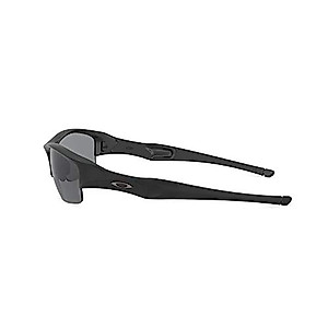 Oakley Men's OO9008 Flak Jacket Rectangular Sunglasses, Matte Black/Grey Polarized, 63 mm
