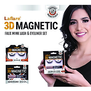 Laflare 3D Magnetic Liquid Eyeliner for 3D Magnetic Eyelashes, Smudge-proof, Cruelty-Free, Paraben-Free, Fragrance-Free, Vegan, Mega Hold