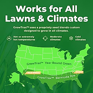 Growtrax Biodegradable Grass Seed Mat - 100 SQFT Bermuda Rye - Grass Seed and Fertilizer for Lawns, Dog Patches & Shade - Just Roll, Water & Grow - No Fake or Artificial Grass