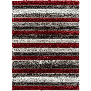 LUXE WEAVERS Lantanas Collection 7119 Red 8x10 Modern Geometric Area Rug