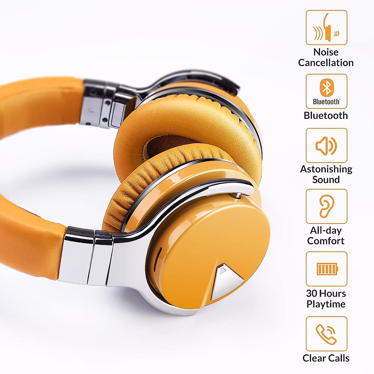 Million Sold 10 Years Classic E7 Active Noise Cancelling Headphones with Upgraded Noise Cancellation, Bluetooth Headphones Wireless with HD Sound Vivid Deep Bass, for Home Office Travel Birthday Gift
