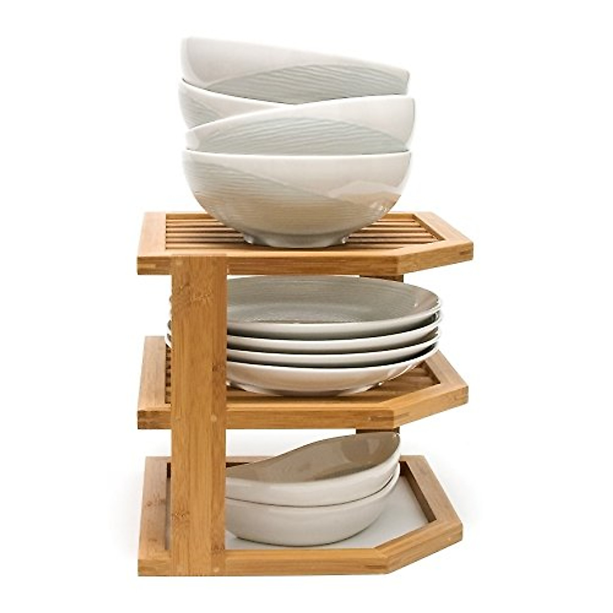Lipper International 8883 Bamboo Wood 3-Tier Corner Kitchen Storage Shelf, 10" x 10" x 9-1/2"