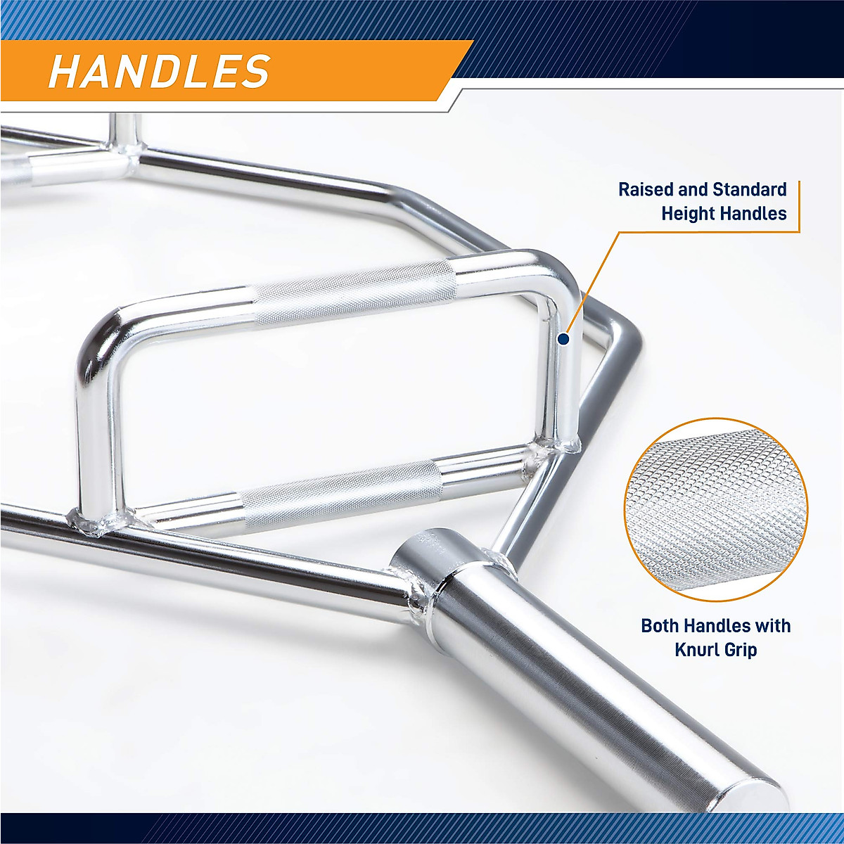 Marcy Olympic Hex Bar, Trap Bar for Squats, Deadlifts and Shrugs, Chrome-Plated Finish HTB-6921