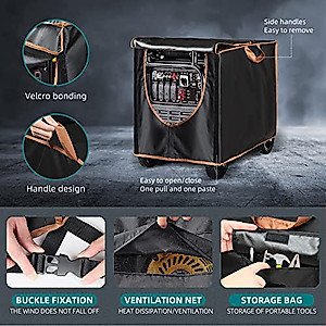 PALON Outdoor Waterproof Generator Covers, 38x30x28in Camping Dynamo Protection, Universal Generator Protector for Portable Generators 3000-5000W, Black