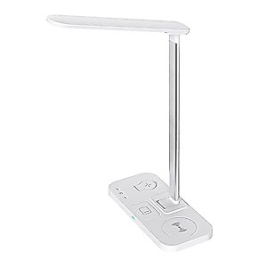 SGDSF 15W QI Quick Wireless Charger LED Desk Lamps Dimmable Eye Table Lamp Watch Charging for Home Office Light