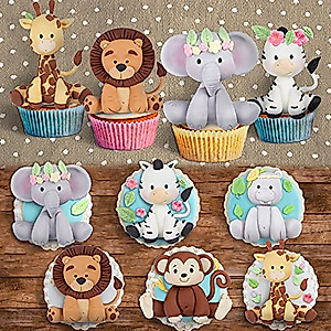 FUNSHOWCASE Jungle Animals Fondant Silicone Molds Sugarcraft Cake Decoration 6-count Height 2.6-3.6inch