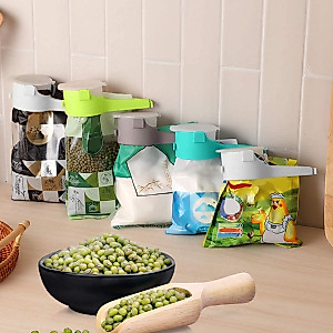 Kitchen Chip Bag Clips with Pour Spouts - 4 PCS Plastic Cap Sealer Clips for Food Storage