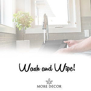 More Décor Dining Table Placemats, Washable Heat-Resistant PVC Vinyl Table Mats for Dining Room and Kitchen, Anti-Slip - Set of 6 -Black