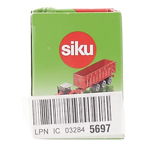 Siku 1844, Massey Ferguson Tractor with Trailer, 1:87, Metal/Plastic, Red, Tiltable Trailer