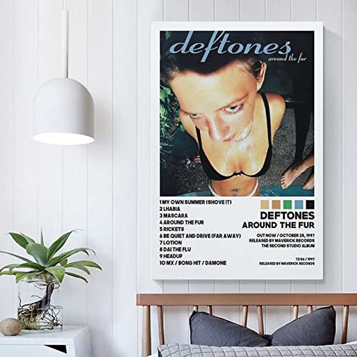 JUBEN Deftones Poster Around The Fur Poster Album Cover Posters for Room Aesthetic Canvas Wall Art Bedroom Decor 12x18inch(30x45cm)