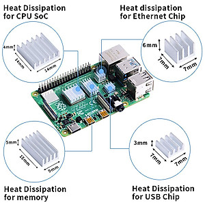 GeeekPi Fan for Raspberry Pi - 30x30x7mm DC 5V Brushless CPU Cooling Fan with 7PCS Heatsink for Pi 4 Model B, 3B+, 3 & Retroflag NESPI CASE Plus (1-Pack)