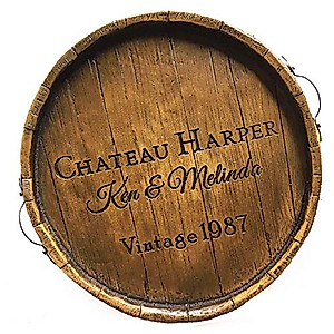 Wine Barrel Serving Tray Personalized