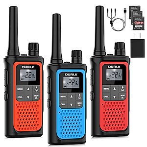 Walkie Talkies for Adults 3 Pack,Two Way Radios Long Range Rechargeable Walkie Talkies with Earpiece Jack Bulit-in 1800mAh Li-ion Battery,22 FRS Channels,LED Flashlight,USB Charger,NOAA Walky Talky