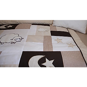 BabyFad Sheep Lamb 9 Piece Baby Crib Bedding Set 100% Cotton