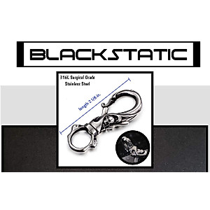 Birch & Bliss 316L Stainless Steel Swivel Skull Keychain | Keyring - Blackstatic Collection | Graduation & Fathers Day - Gifts For Men