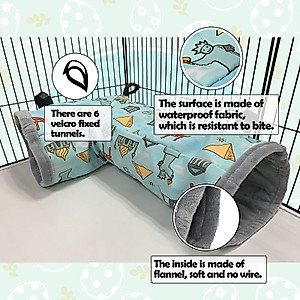Ferret Cage Accessories Tunnel Tube Corner Hide Fleece Hideaway Bed Hammock Bed for Guinea Pig (Green) (Green)