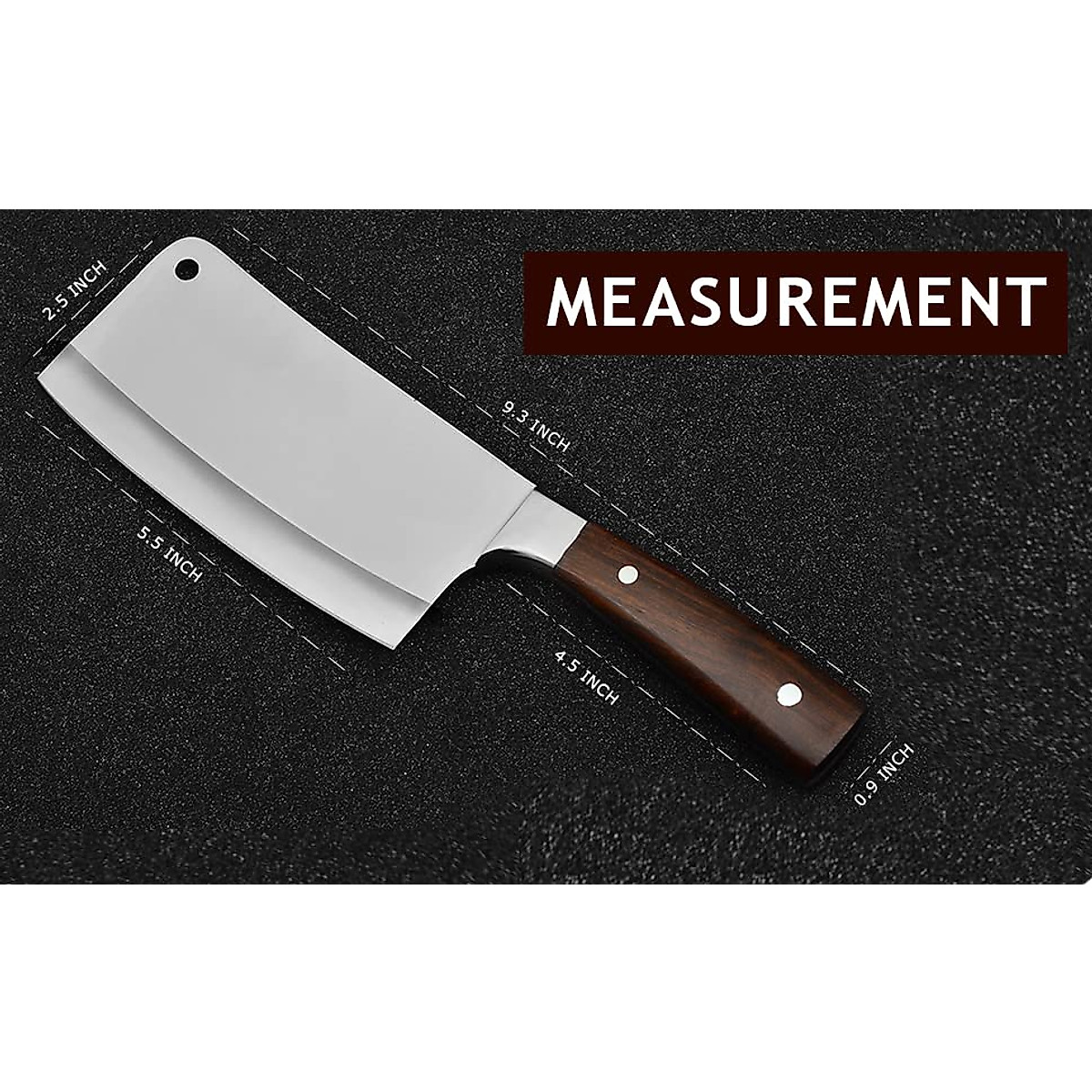 ALZAFASH Meat Cleaver with Knife Sharpener