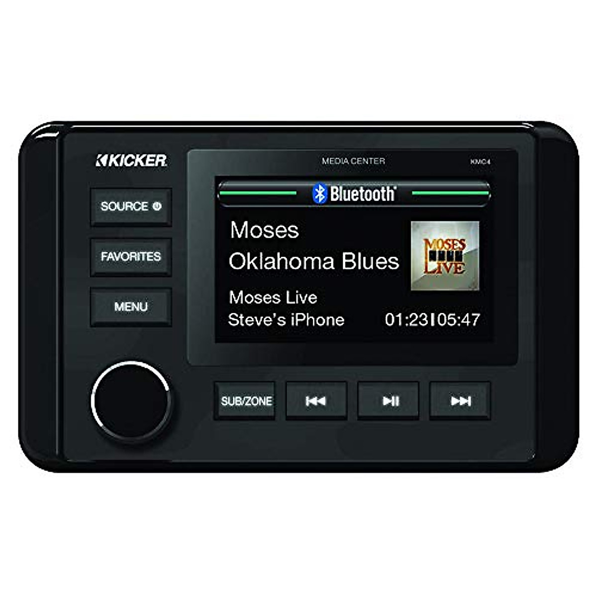 Kicker KMC4 Waterproof Radio with Stinger Marine SEADASH3B Universal Marine 3" Radio Dash Kit - Black