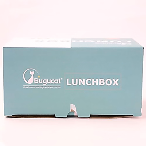 Bugucat Lunch Box 45 OZ, Double Stackable Bento Box Container Meal Prep Containe With Cutlery, 2 Tier and 3 Compartment Design Food Containers for Lunch Snacks,Lunch Box for Adults Blue