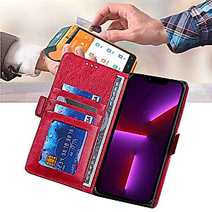 CyrGuard Phone Cover Wallet Folio Case for Samsung Galaxy A40, Premium PU Leather Slim Fit Cover for Galaxy A40, 1 Photo Frame Slot, Friendly Fit, Red