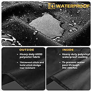 Grisun Griddle Cover for Camp Chef FTG600 Flat Top Griddle, 600D Fabric Waterproof Anti-Fade BBQ Cover for Blackstone 22" Griddle, Pit boss 22" Griddle with Stand, Come with Support Pole