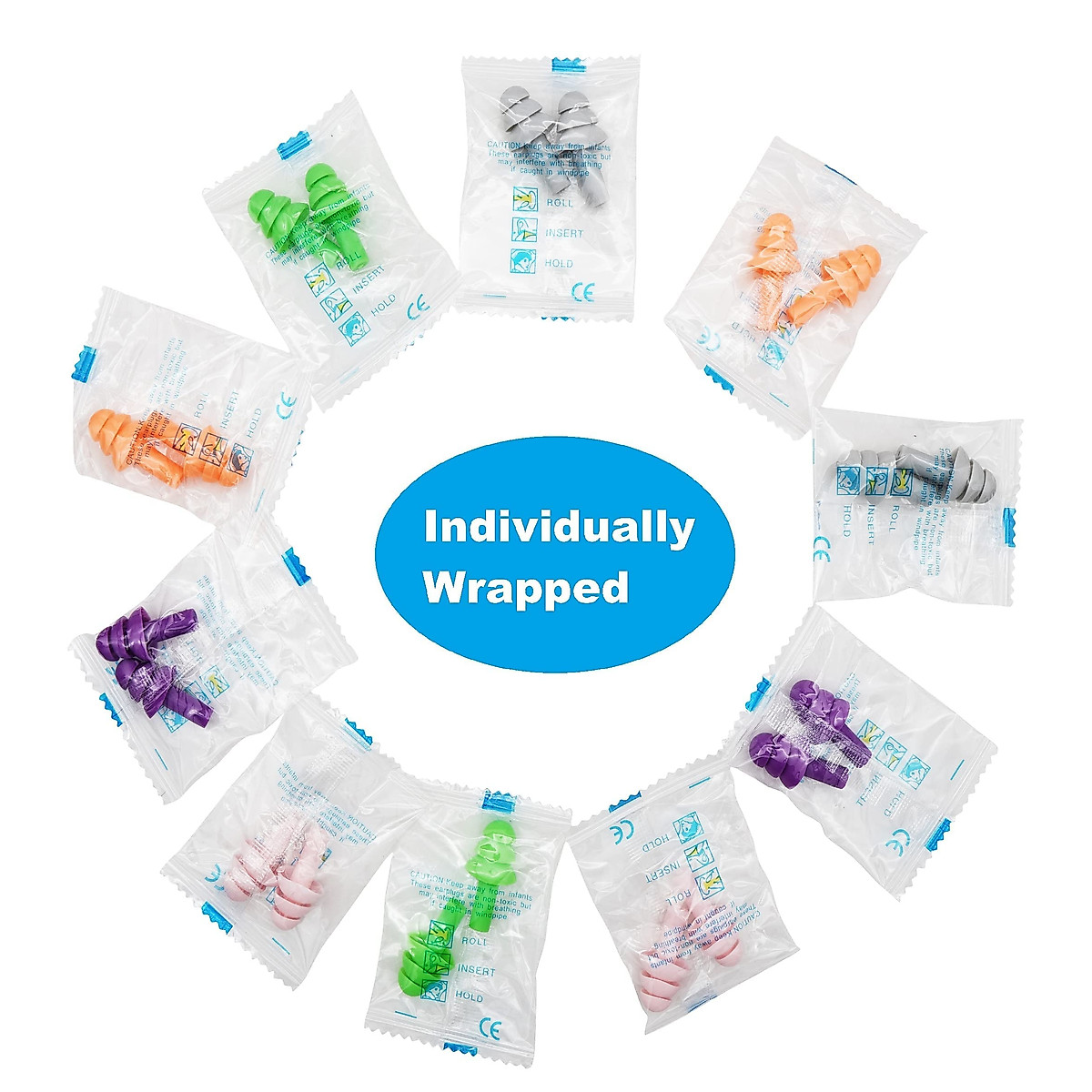 100 Pair Silicone Reusable Ear Plugs for Swimming, Sleeping, Concerts & Music - Bulk Pack of Swimmers Ear Plugs for Adults - Noise Reduction up to 25dB Swimming Ear Plugs for Men Women Ear Protection