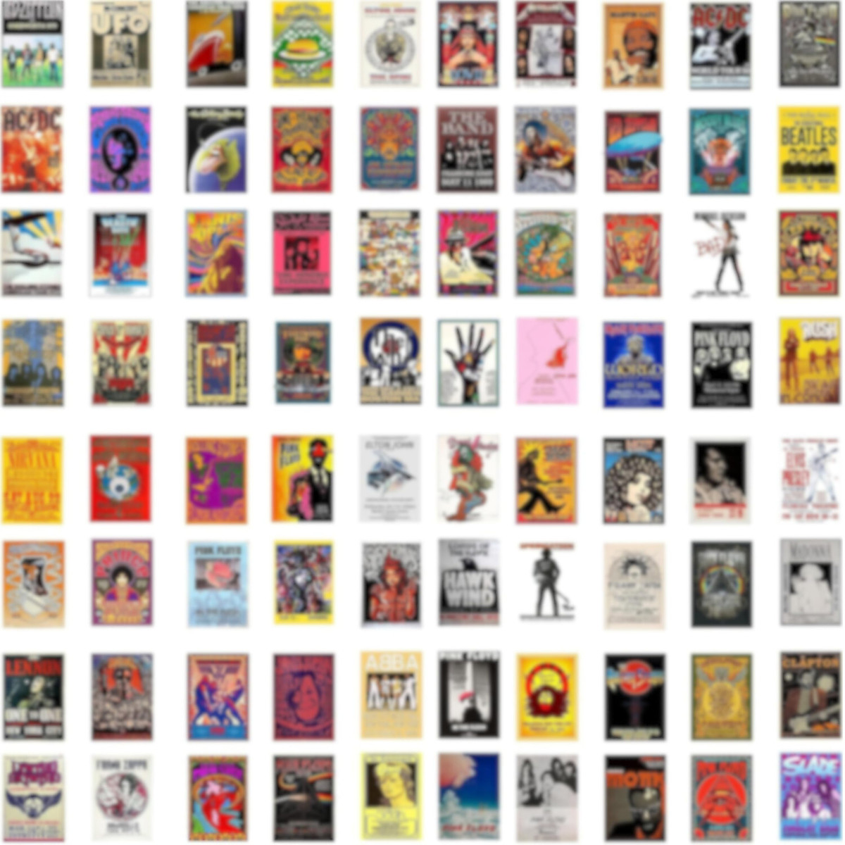 80 Pcs Rock & Grunge Posters - 80s & 90s Band Posters for Room Aesthetic & Decor