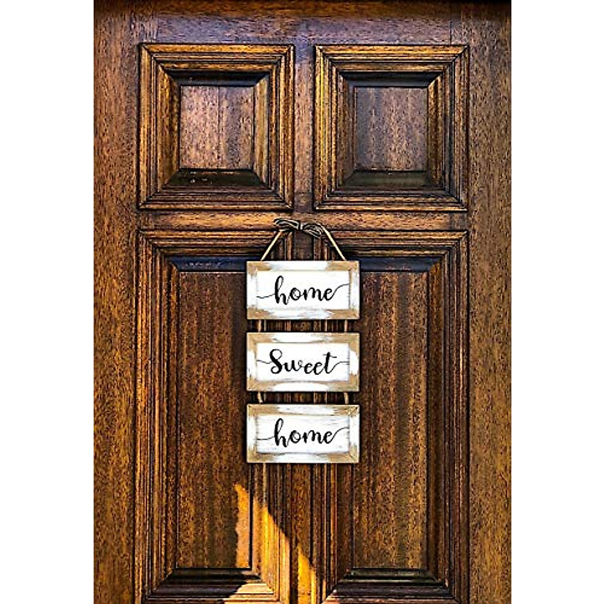 Home Sign For Wall Front Door Indoor Outdoor Country Rustic Primitive Decor Art 20" x 9" (Home Sweet Home)