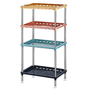 ruishetop 4-Tier Multicolor Plastic Storage Rack Easy Assembly Space Saving for Kitchen,Laundry Room,Bathroom
