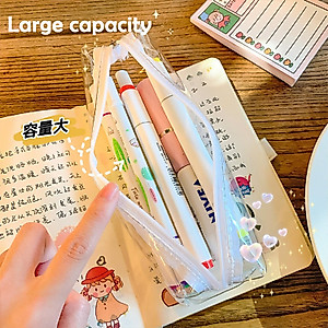 ONEDIGI 3pcs Clear PVC Zipper Pencil Bag Toiletries Exam Pen Pencil Pouch Case Travel Luggage Make up Cosmetic Bag Teens Portable Desk Organizer Pencil Pouch for School & Stationery Supplies(Clear)