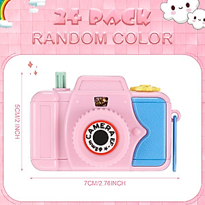 Chivao 24 Pcs Toy Camera Bulk, Camera Toy Set Return Gifts for Boys Girls Birthday, Mini Plastic Toy Camera Party Favors, Goodie Bag Fillers