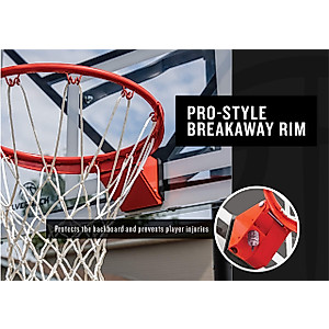Silverback NXT 54" In-Ground Basketball Hoop with Adjustable-Height Backboard and QuickPlay Design , Black