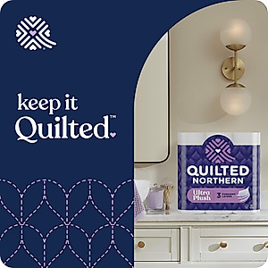 Quilted Northern Ultra Plush Toilet Paper, 12 Mega Rolls = 48 Regular Rolls, 3X Thicker*, 3 Ply Soft Toilet Tissue