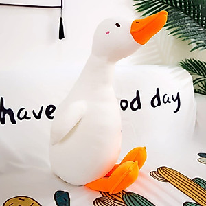 OUKEYI White Swan Stuffed Animal, Funny duck Plush Doll, Soft Pillow Cushion Cute Goose Plush Toy Stuffed Animals Toy Gifts for Kids (65 cm/25.6 inch