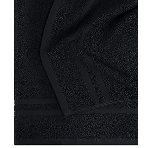 Utopia Towels Cotton Bleach Proof Salon Towels (16x27 inches) - Bleach Safe Gym Hand Towel (12 Pack, Black)