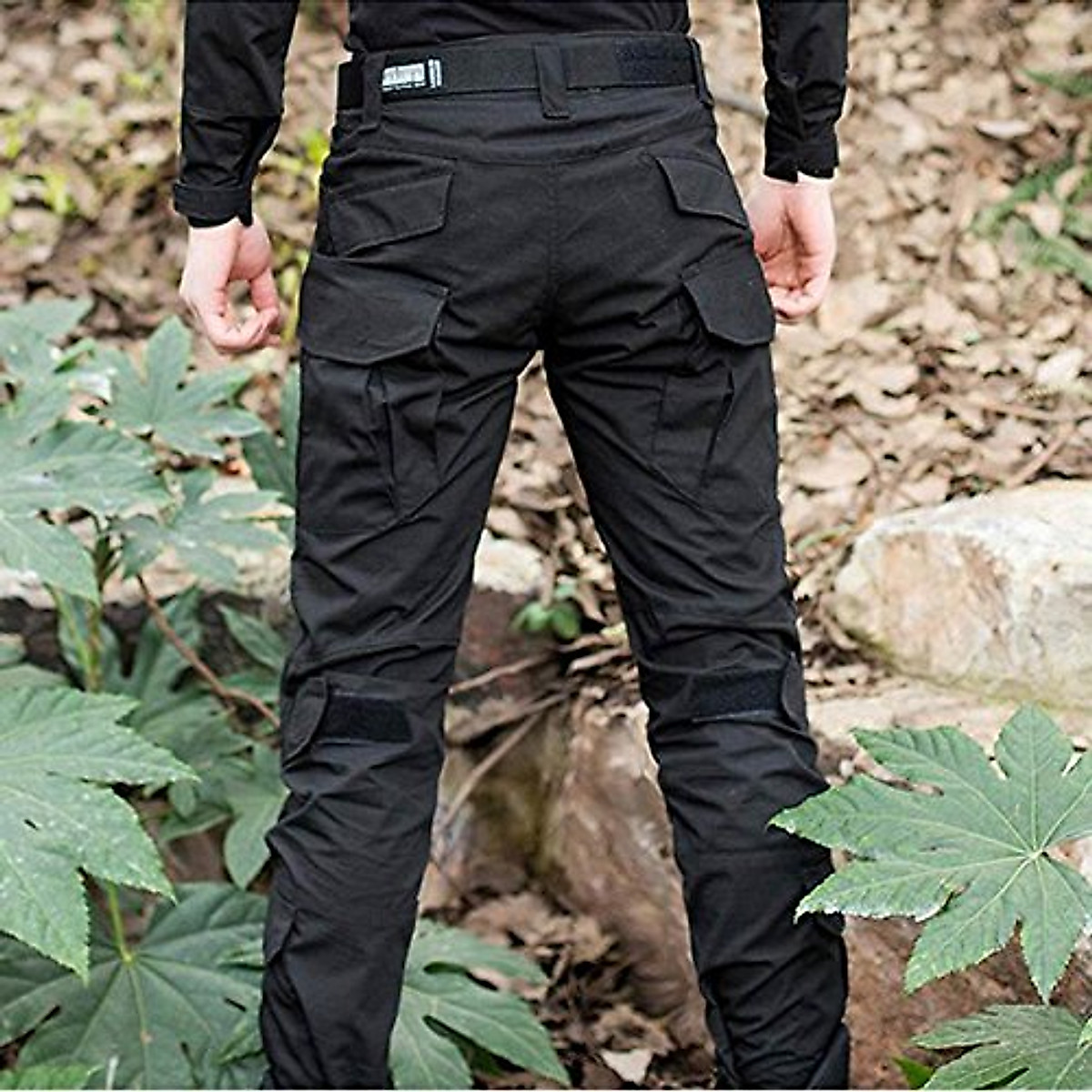 H World Shopping Military Army Tactical Airsoft Paintball Shooting Pants Combat Men Pants with Knee Pads BK (XL)