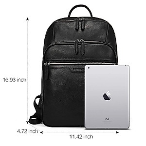 BOSTANTEN Duffle Bags for Men Genuine Leather Travel Bag and Leather Backpack 15.6 inch laptop Backpack Travel College Bag Black