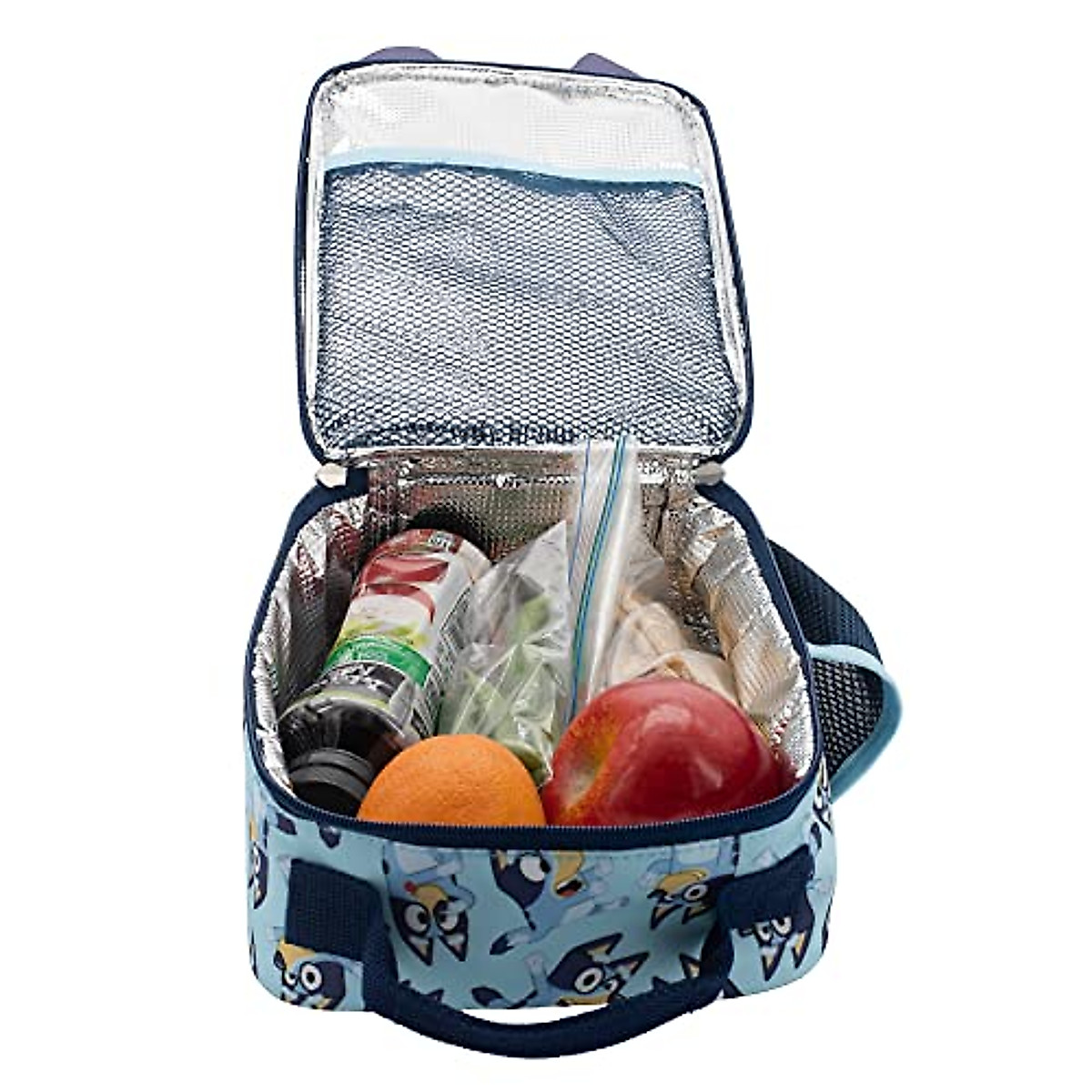 BLUEY Insulated Lunch Box for Kids & Toddlers, Girls & Boys Insulated Lunch Bag with 3D Features and Top Padded Handle, Blue