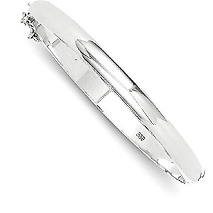 IceCarats 925 Sterling Silver 7mm Hinged Bangle Bracelet